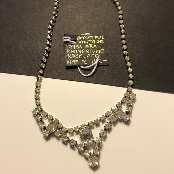 Vintage | Jewelry | Vtg Rhinestone Necklace 94s Choker Flapper | Poshmark